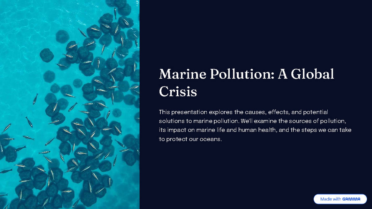Marine Pollution: A Global Crisis - Causes, Effects & Solutions - Studocu