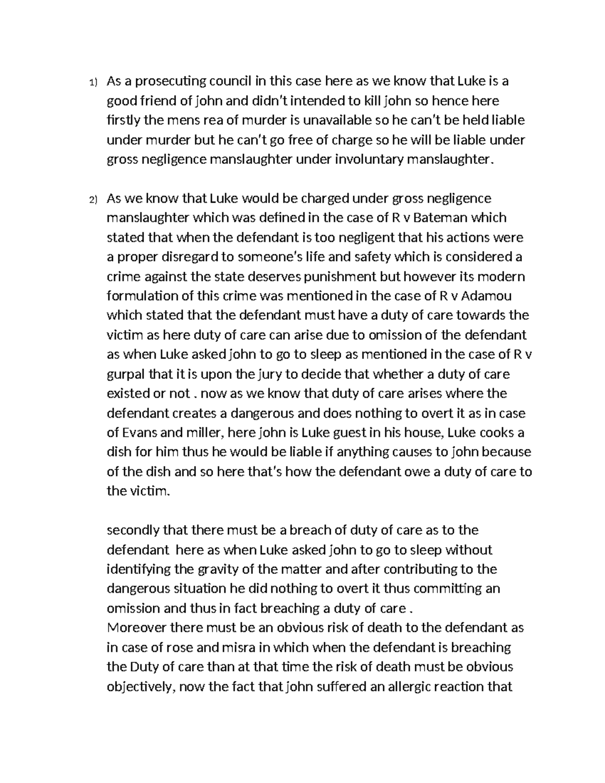 Legal Analysis of Homicide and Manslaughter: Case Studies & Defenses ...
