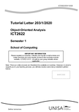 ICT2622 - Unisa - Object-Oriented Analysis - Studocu
