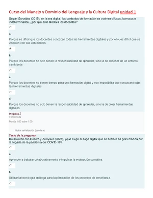 Cuestionario Unidad 3 - Lenguaje y Cultura Digital (CLCD 3) - Studocu