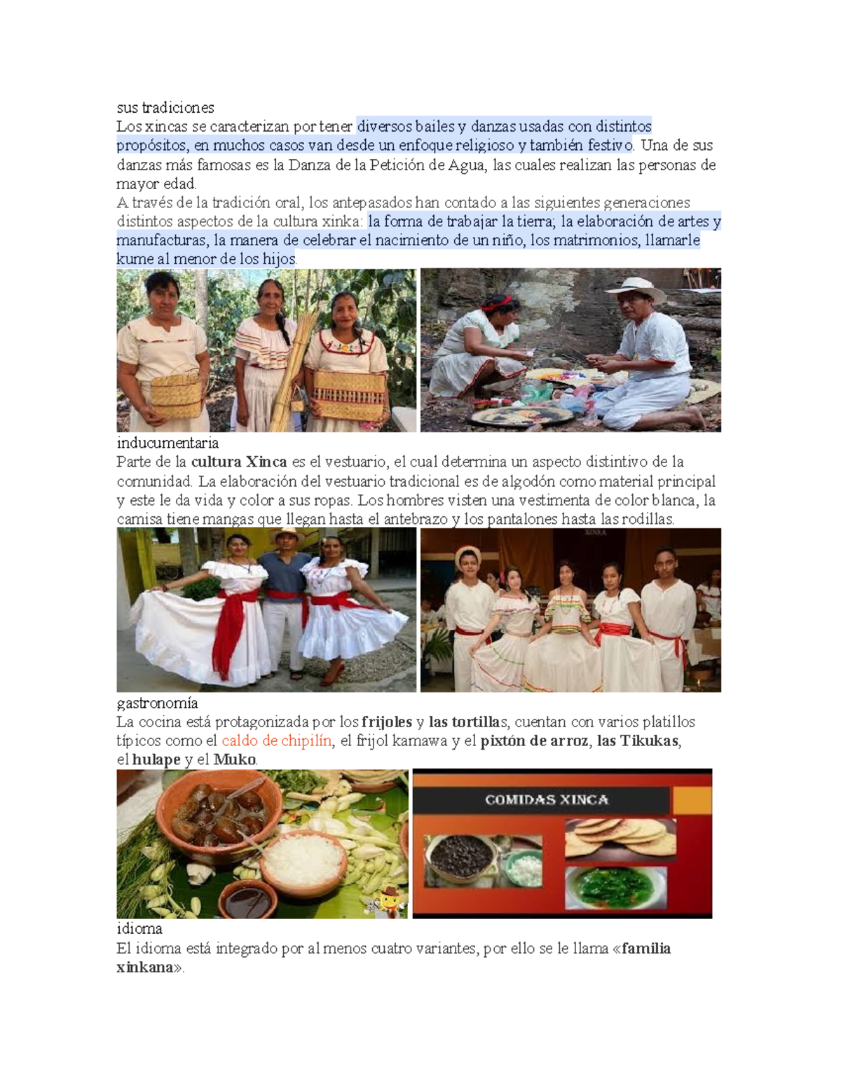 Cultura y Tradiciones de los Xincas: Un Estudio Detallado - Studocu