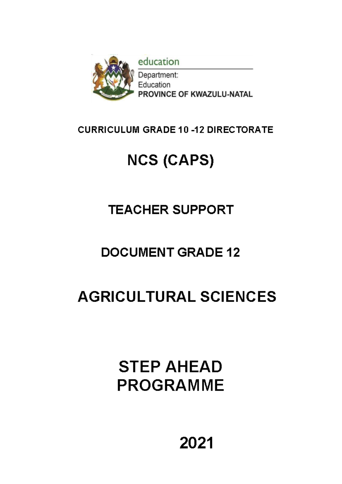 Agricultural Sciences G12 Lesson Plans: Animal Nutrition Focus - Studocu