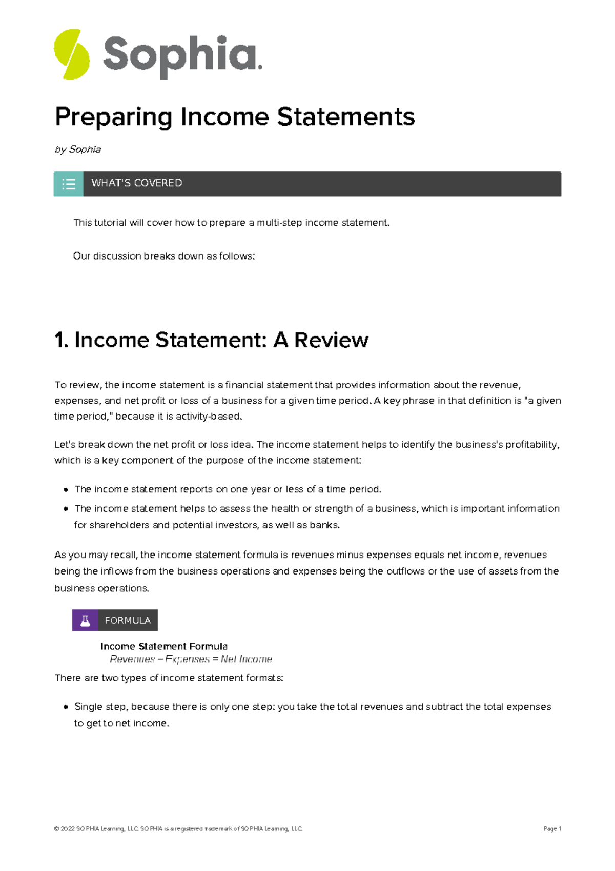 Multi-Step Income Statement Preparation Tutorial (ACC 101) - Studocu