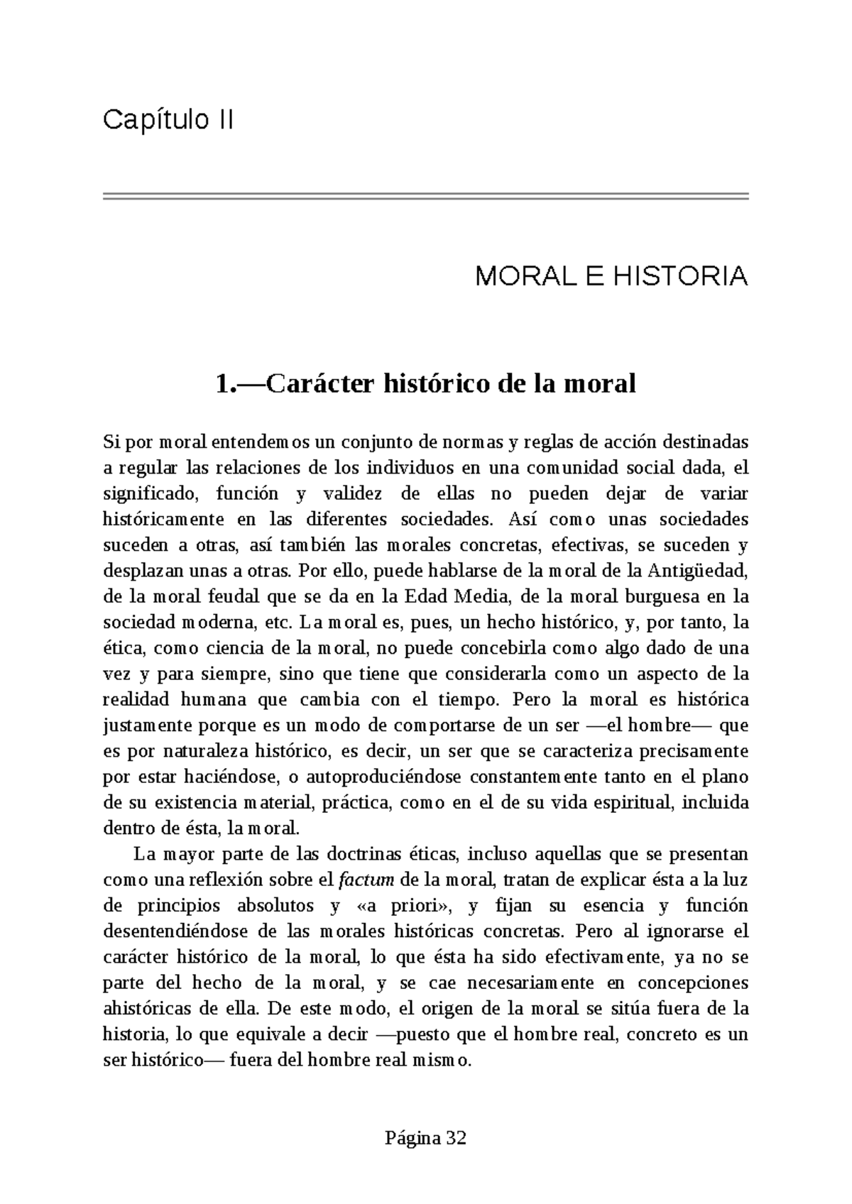 Capítulo II: La Moral y su Evolución Histórica - Sánchez Vázquez - Studocu