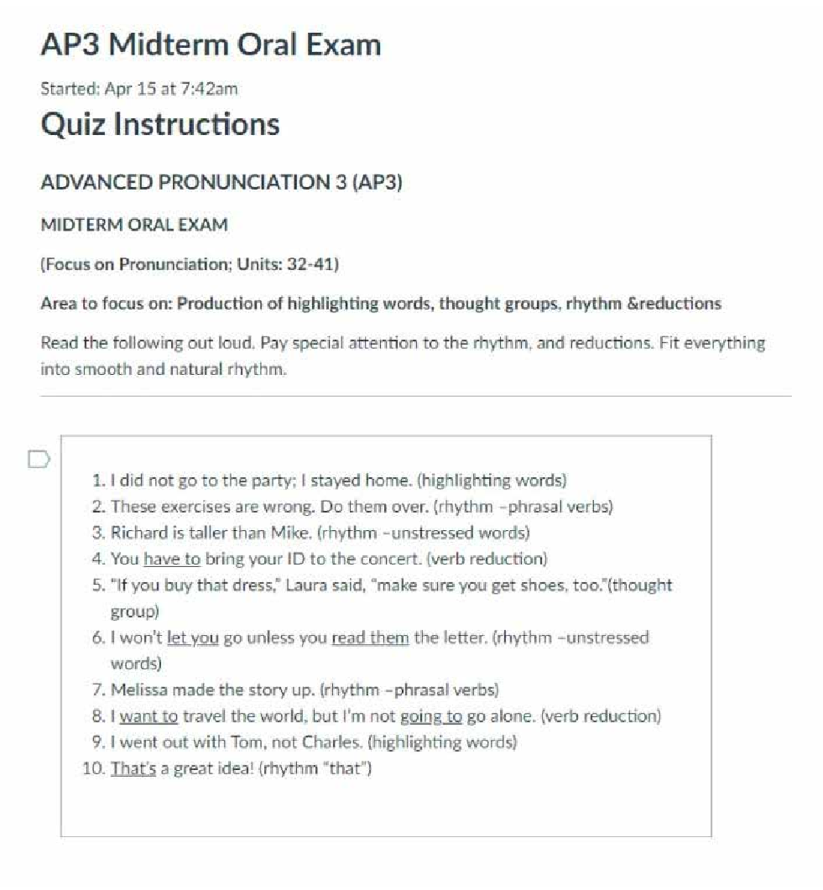 Midterm Oral Exam Study Guide - Advance 3 - Studocu