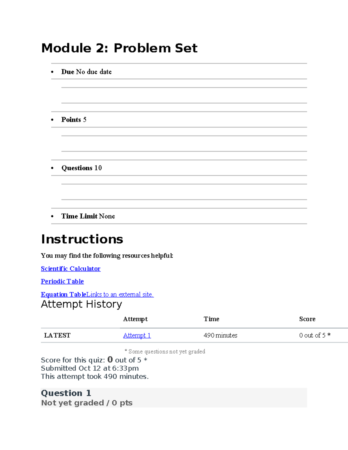 Chem 103 Module 2 Problem Set: Chemical Calculations & Reactions - Studocu