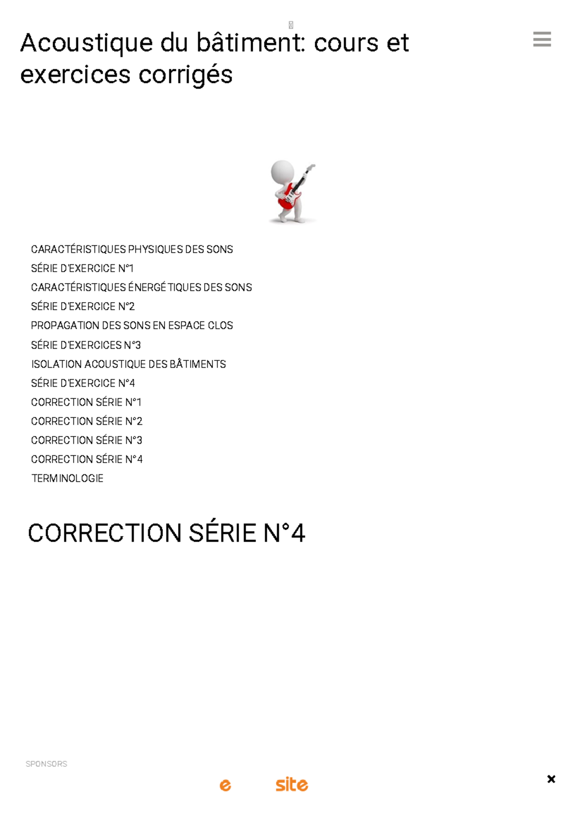 Correction Série N°4 - Merci - Acoustique du bâtiment: cours et exercices corrigés ...
