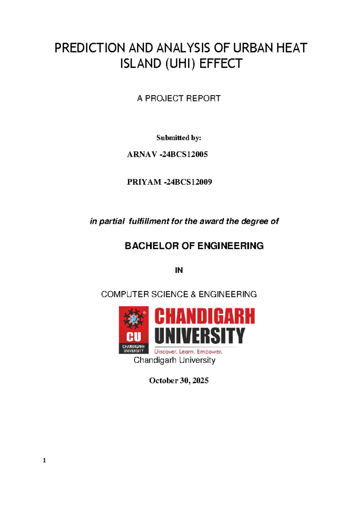Urban Heat Island (UHI) Effect: Prediction & Analysis Project Report ...