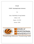 operating system laboratory - CSE325 - LPU - Studocu