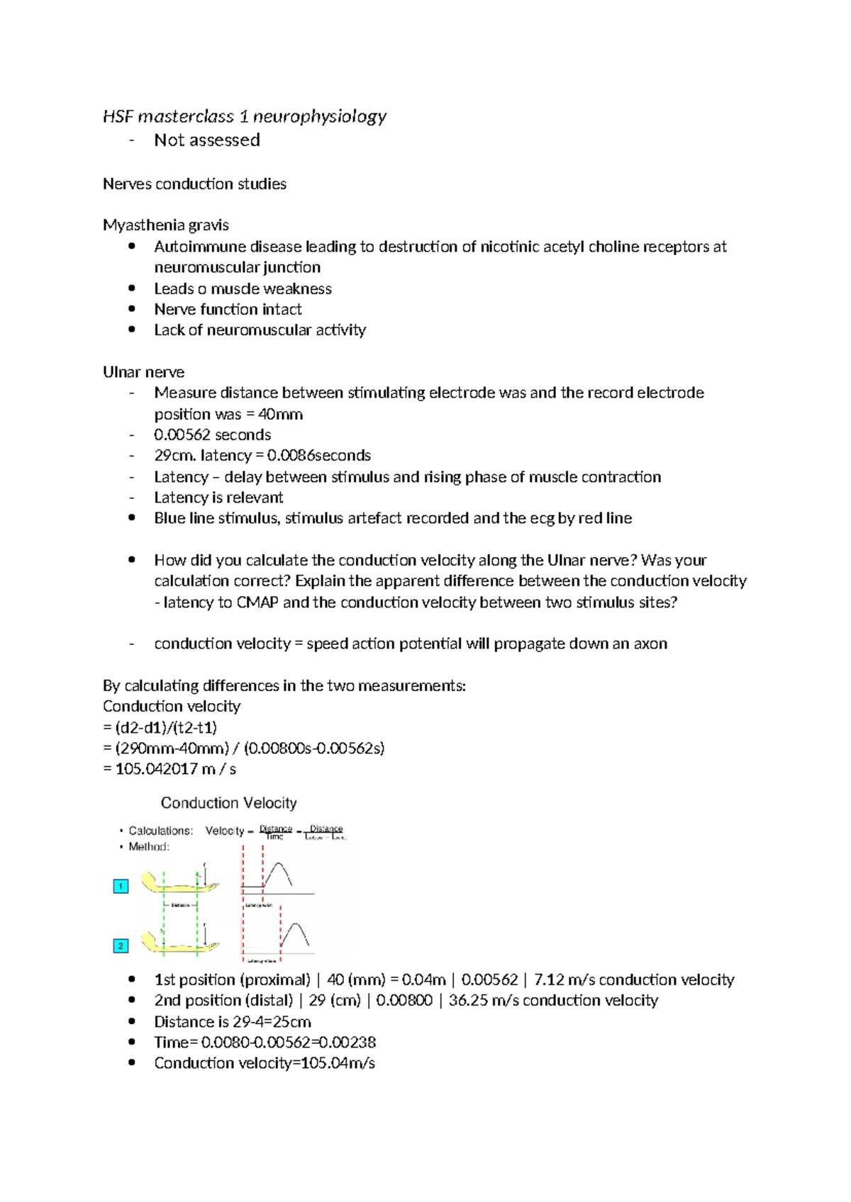 HSF Masterclass 1: Neurophysiology & Nerve Conduction Studies Notes ...