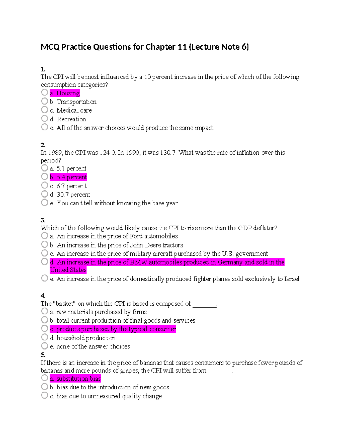 Chapter 11 - MCQ Practice Questions for Homework Review - Studocu