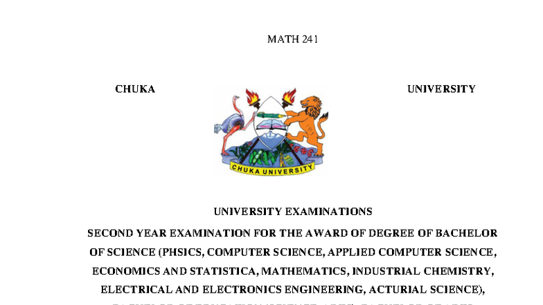 MATH 241: Probability and Statistics I - Jan-April 2021 Exam Paper ...