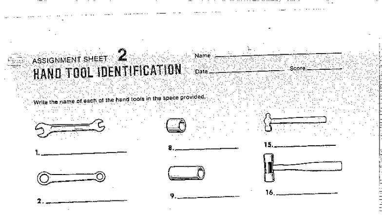 Hand Tool Identification Assignment - Course IDEK3 - Studocu