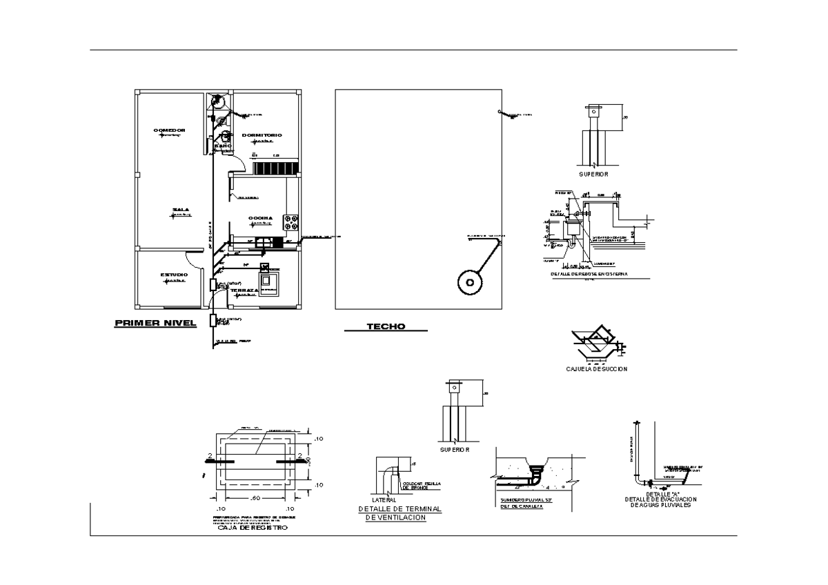 INST. Sanitaria - Desague - CAJUELA DE SUCCION REBOSE Ø2" DETALLE DE ...