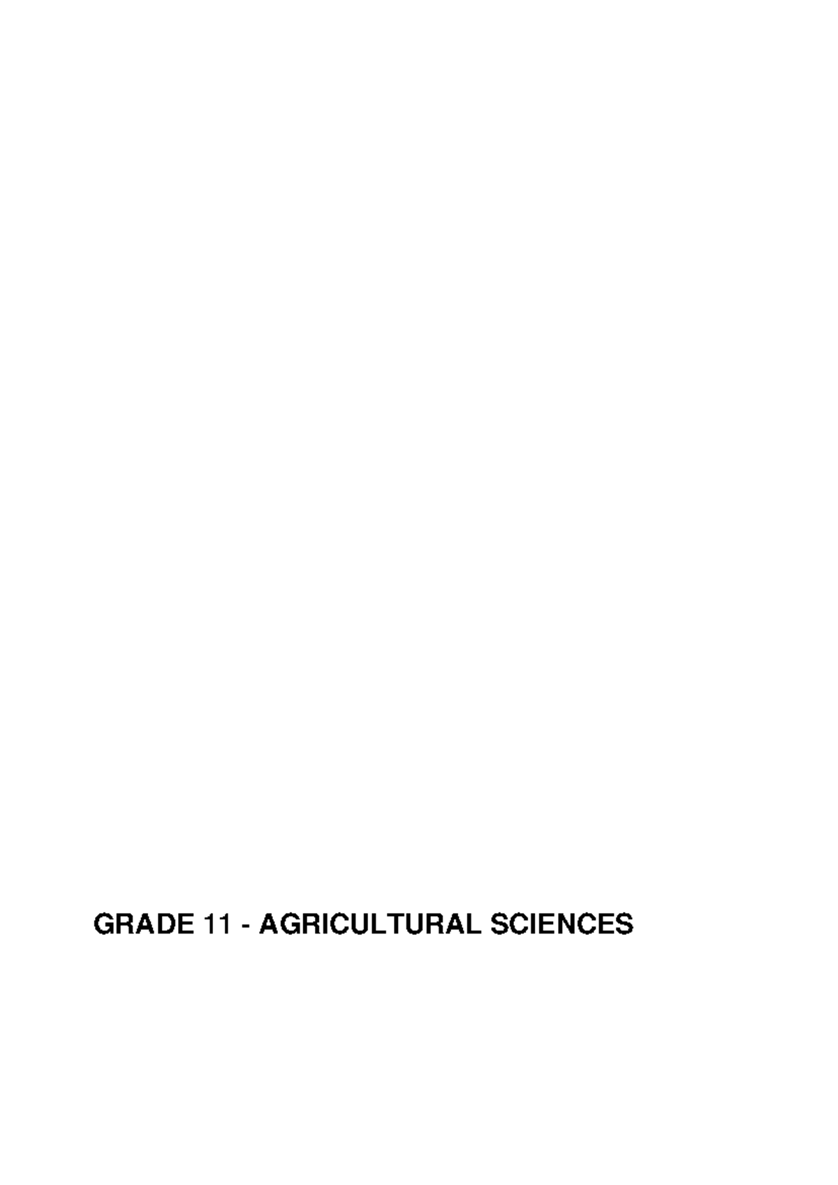 Grade 11 - Agricultural Sciences: Animal Production Systems Notes - Studocu