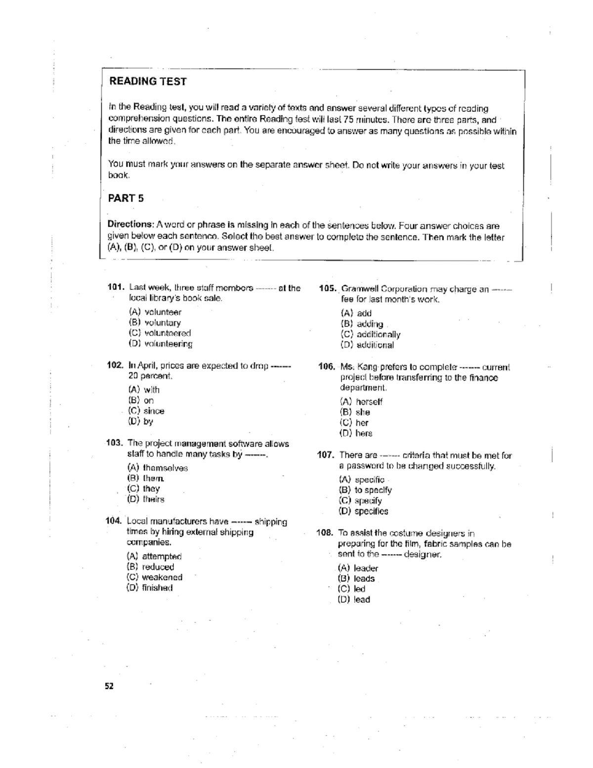RC TEXT 9 - Reading Comprehension Practice Test - Studocu
