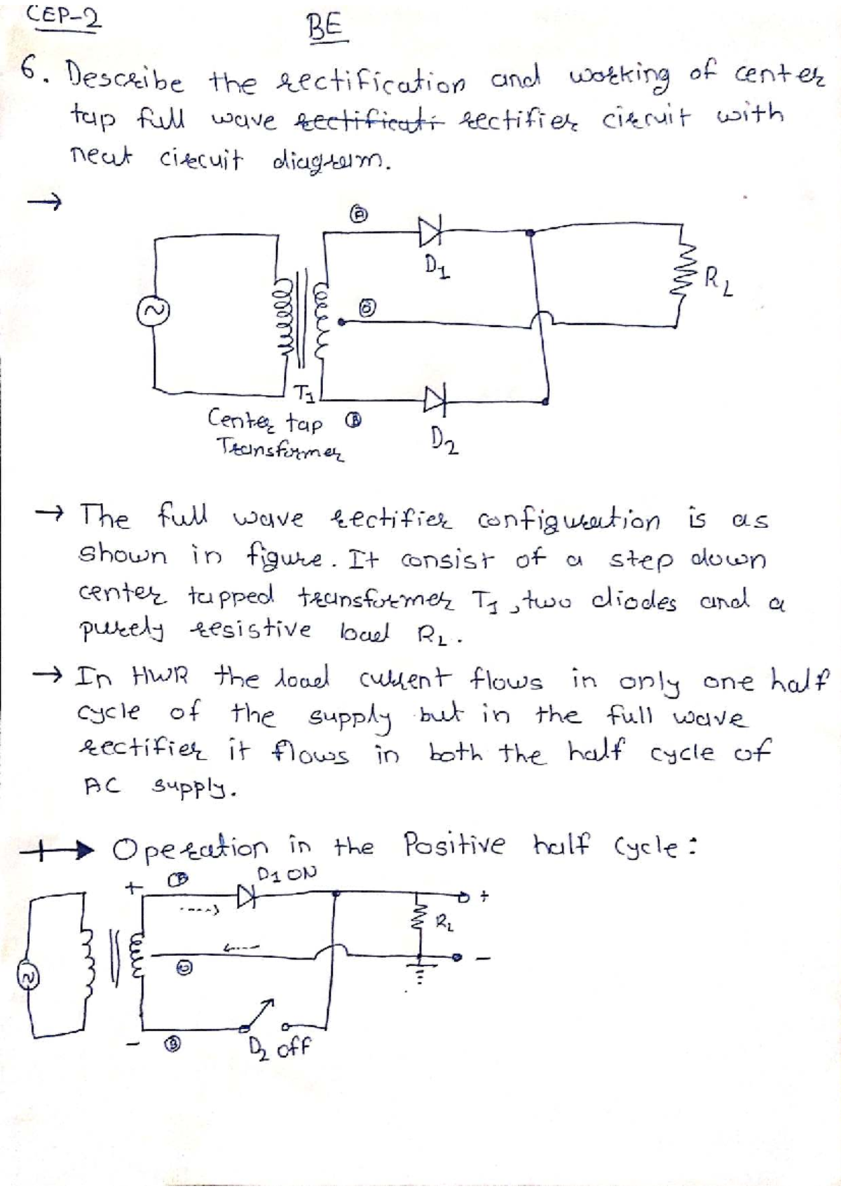 BE CEP 2 - Full Wave Rectifier Circuit Analysis and Clipping Techniques - Studocu