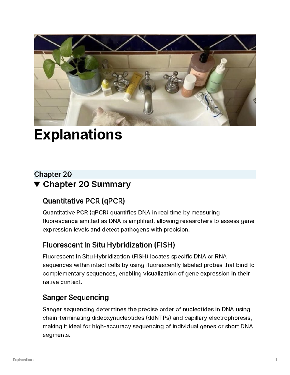 Genetics 244 A2 Concept Explanations - Explanations Chapter 20 Chapter ...