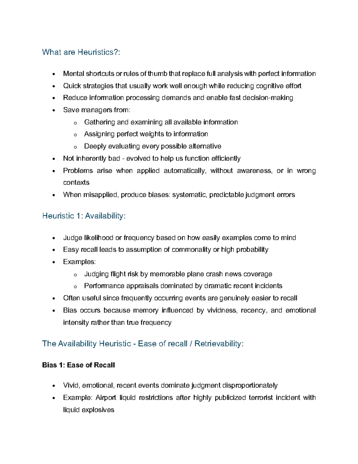 Week 2 - Heuristics and Bias: Understanding Mental Shortcuts in ...