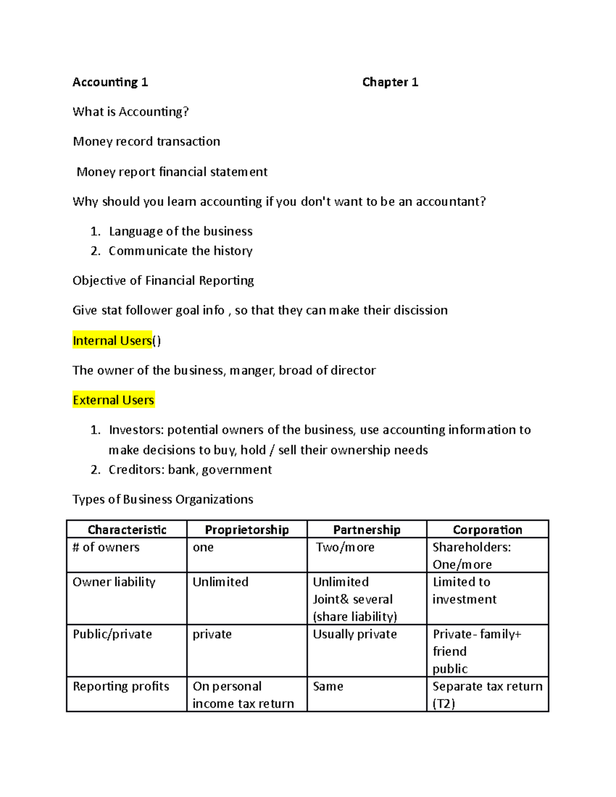 Chapter 1 - Accounting in action - Accounting 1 Chapter 1 What is ...