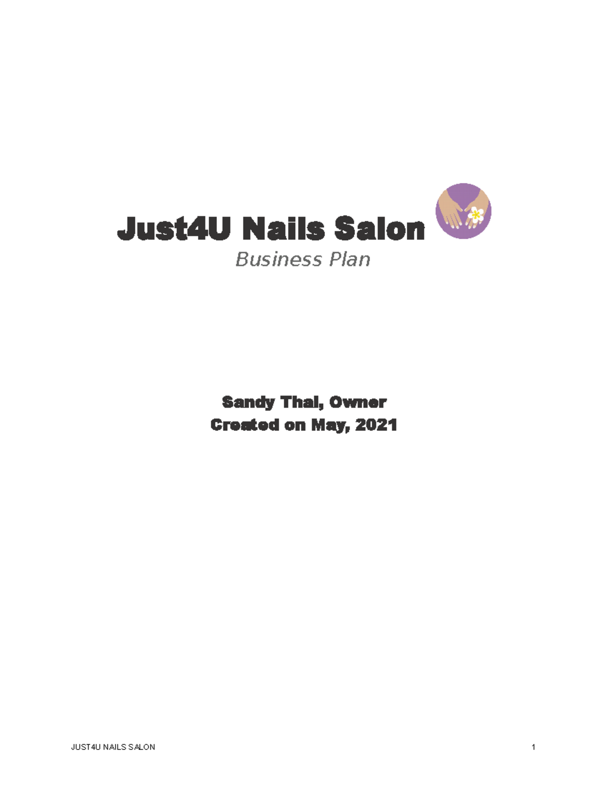 Business Plan Nail salon - Just4U Nails Salon Business Plan Sandy Thai ...