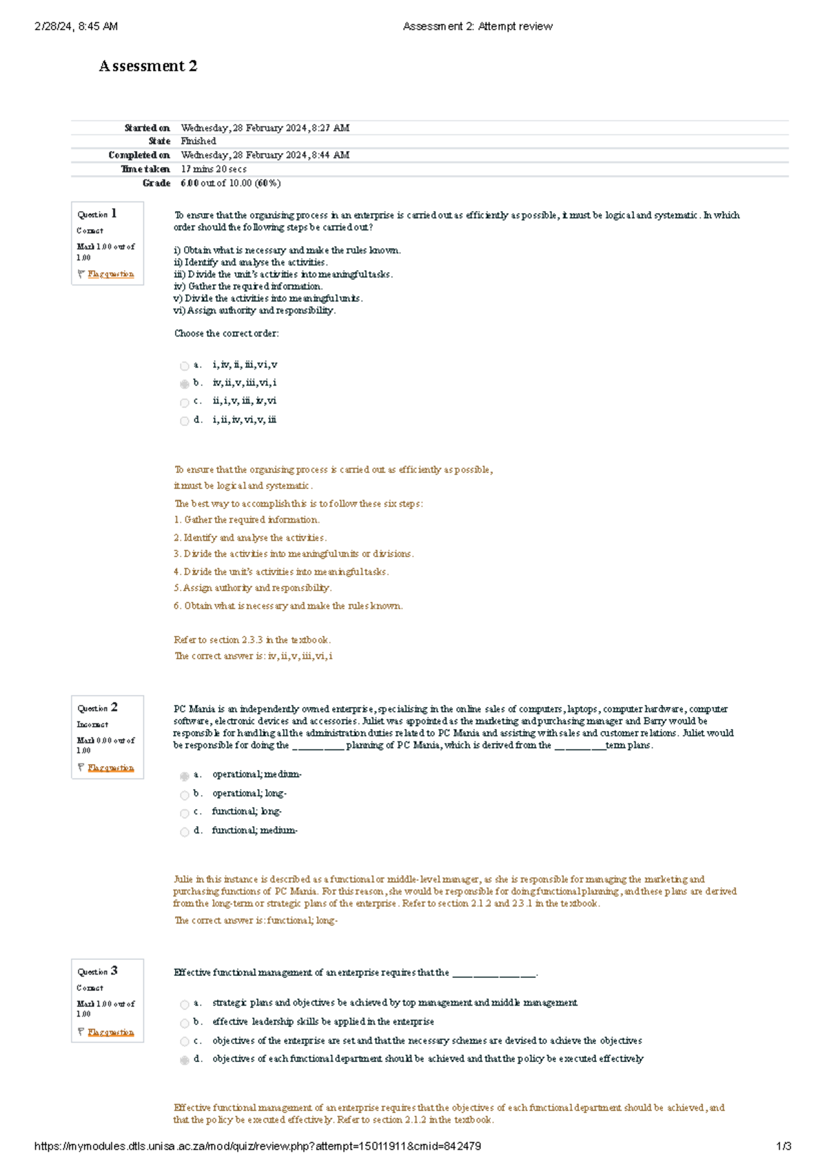 BSM1602 ASS 2 Review: Attempt 2 Evaluation and Answers - Studocu