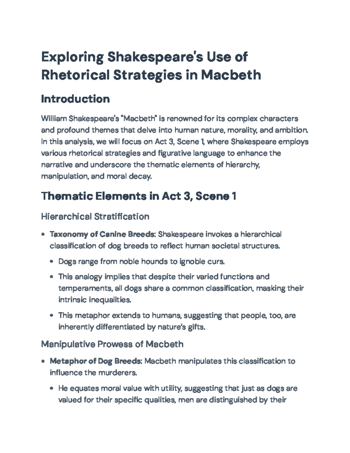 Analyzing Rhetorical Strategies in Macbeth: A Study (ENG101) - Studocu