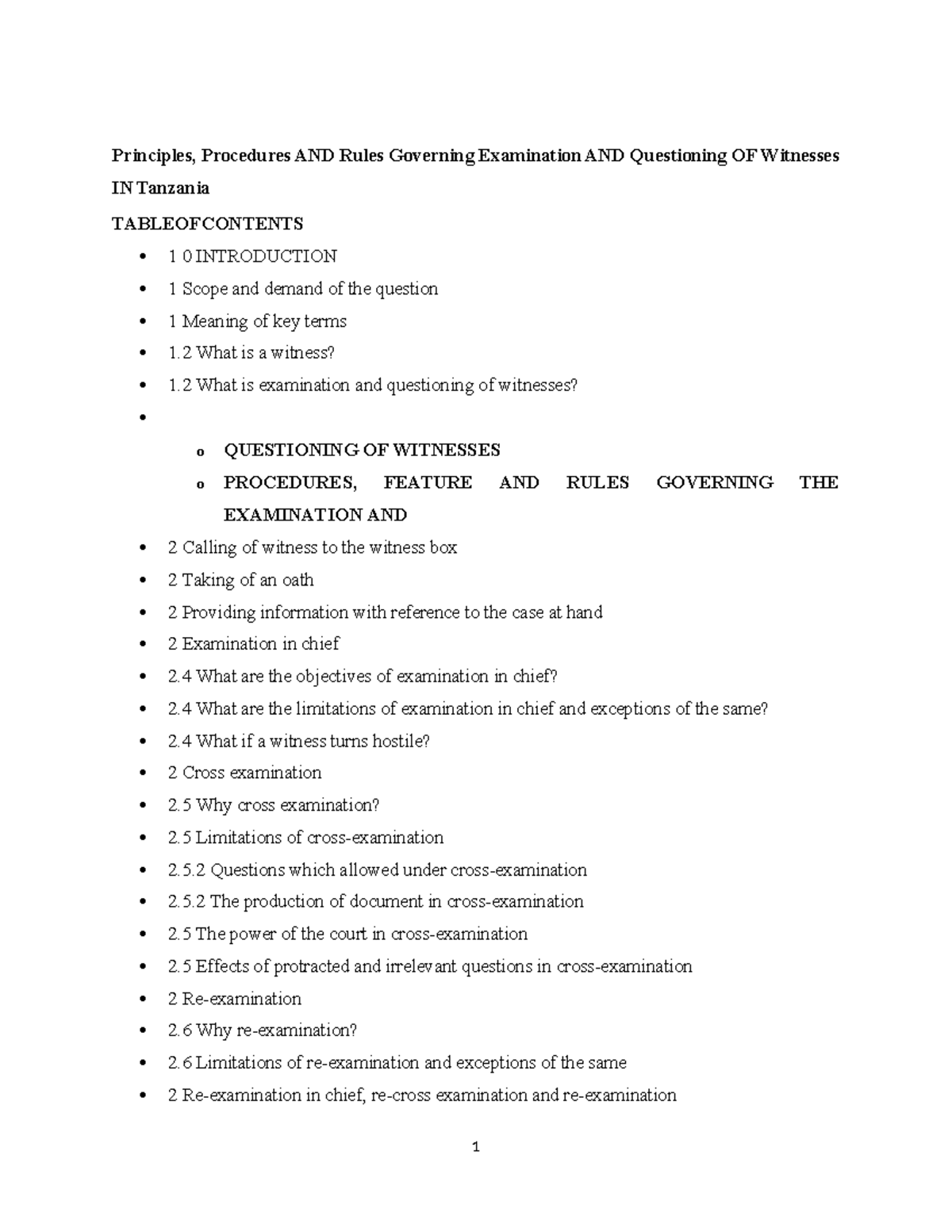 Principles and Procedures for Questioning Witnesses in Tanzania (LAW ...