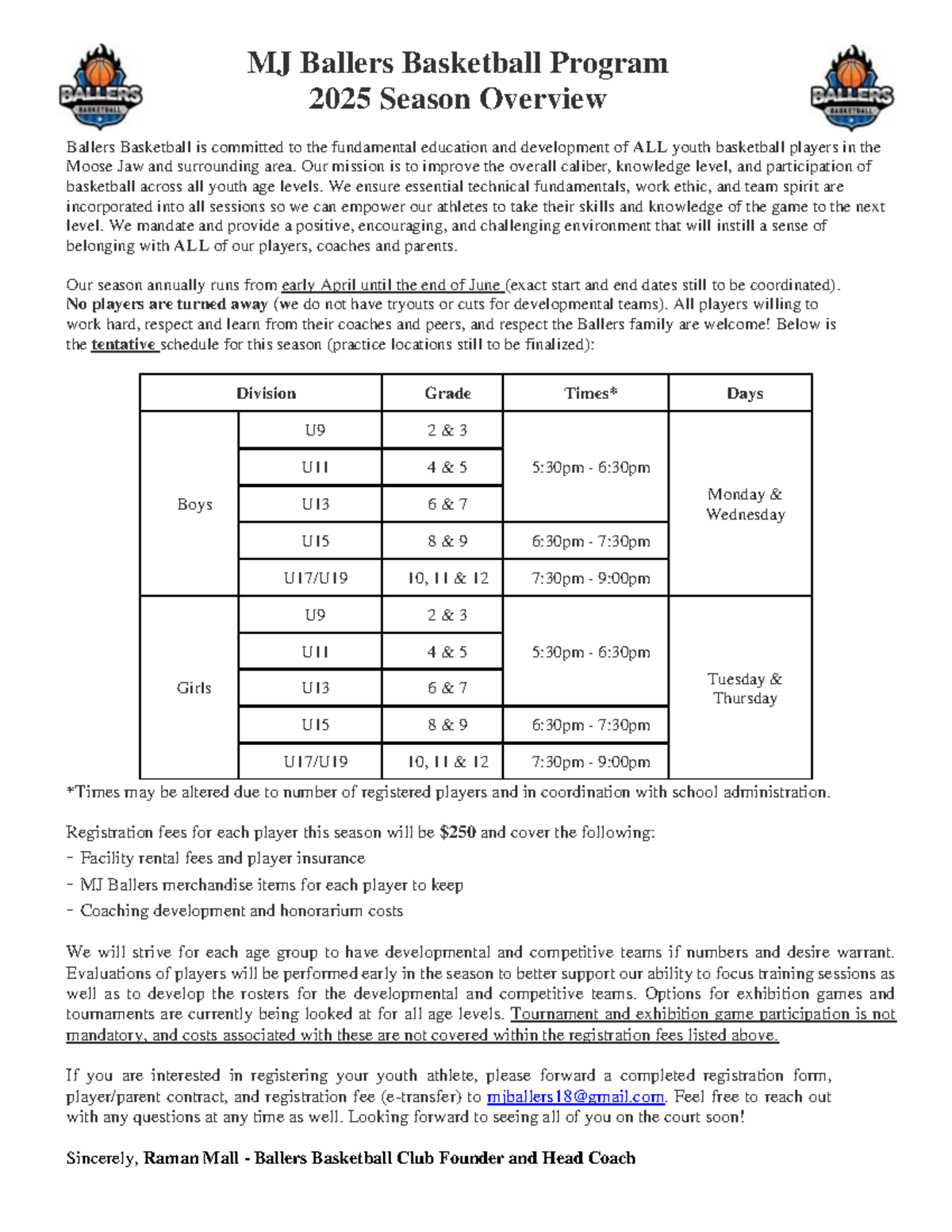 MJ Ballers Basketball 2025 Season Overview & Registration Guide - Studocu