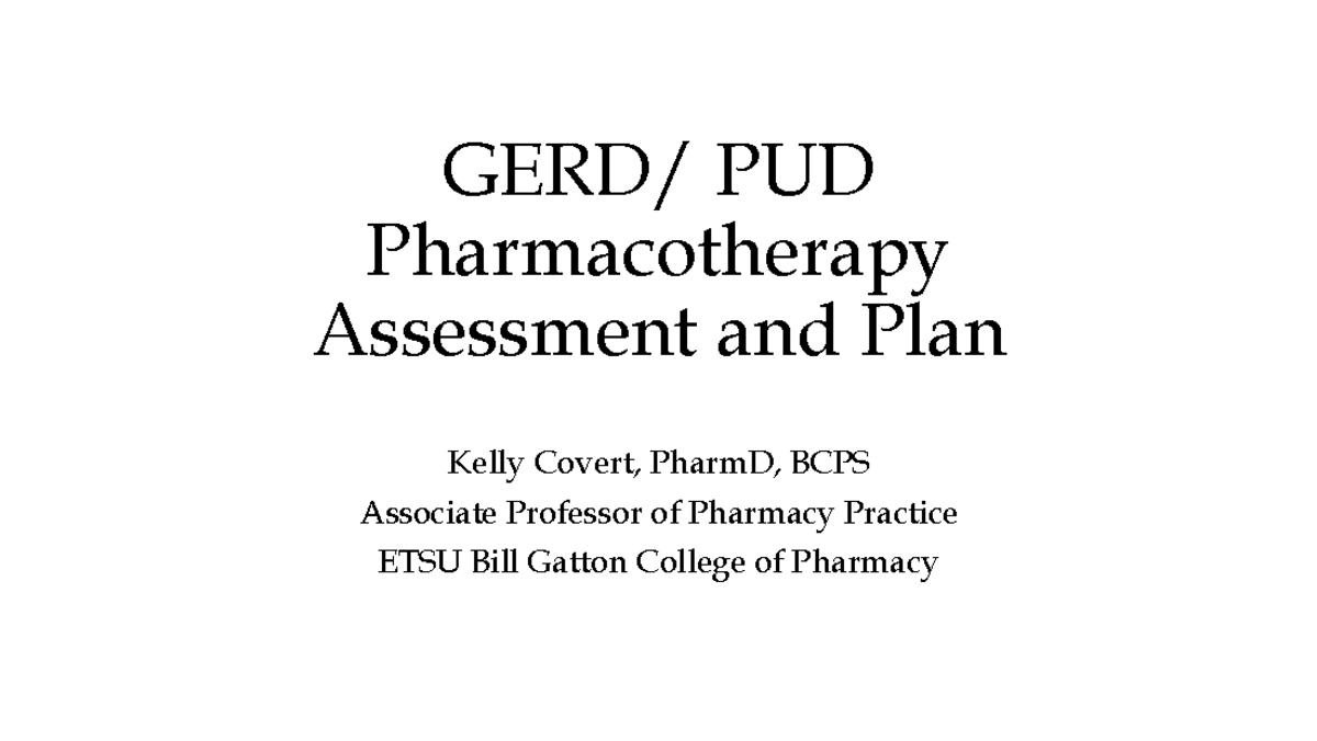 Pharmacotherapy for GERD & H. pylori-Induced PUD: Comprehensive Guide ...