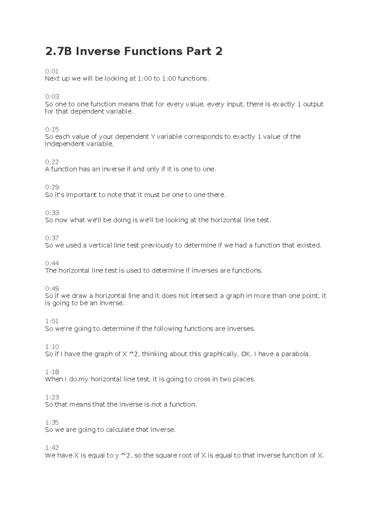 Inverse Functions: Horizontal Line Test Explained (Math 2.7B) - 2 ...