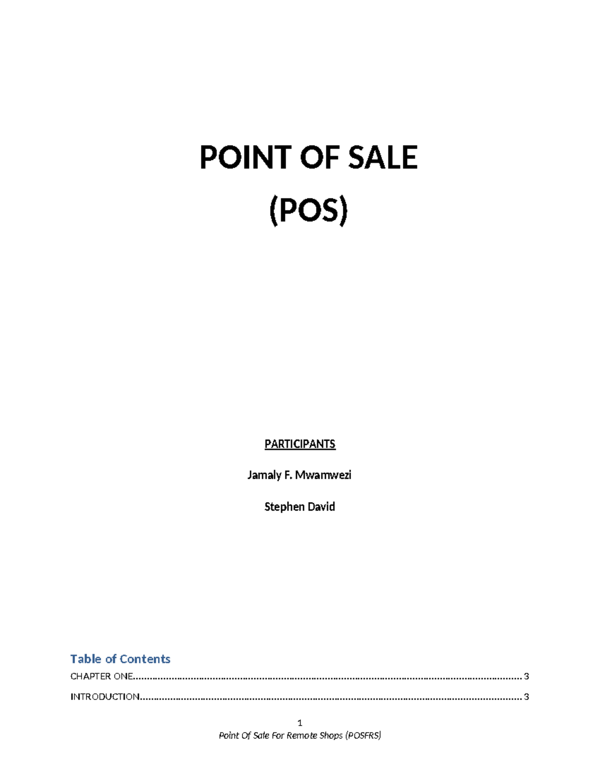 SRS for POS System: Functional & Non-Functional Requirements - Studocu