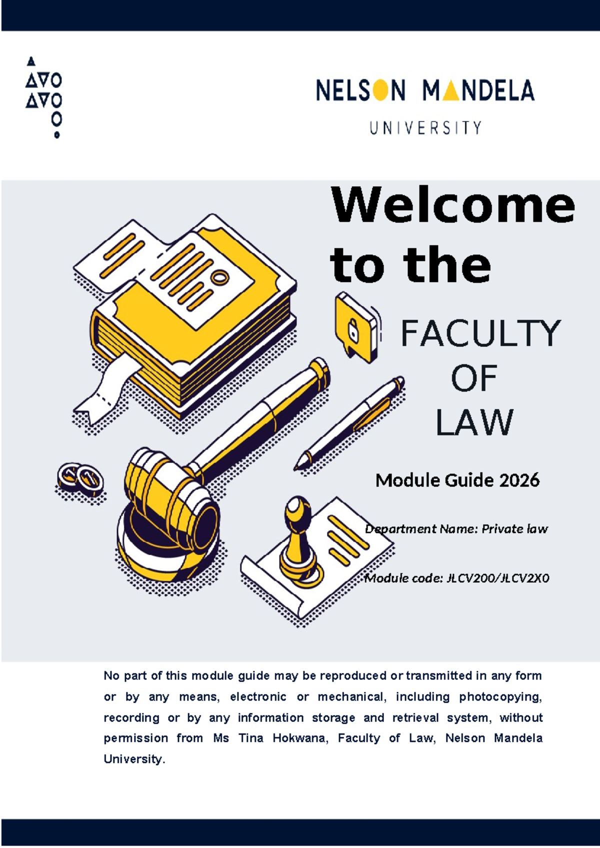 Module Guide: Law of Contract (2026) - Faculty of Law - Studocu