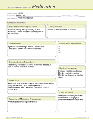 Active Learning Template medication Haloperidol - ACTIVE LEARNING ...