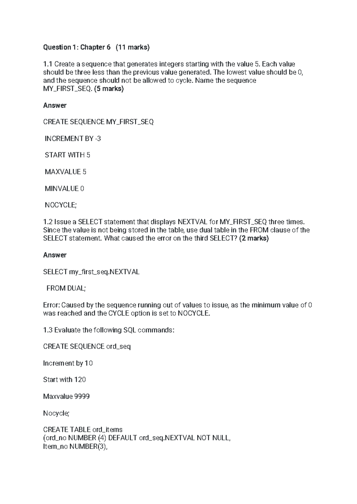 INF3707 Assignment 3 Memo - SQL Sequences & JustLee Books Analysis - Studocu