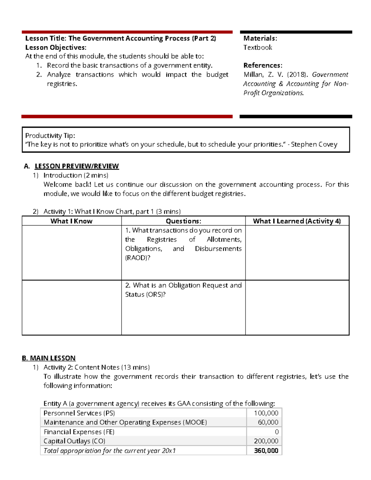 SAS6-ACC-111 - Lecture Notes on Government Accounting Process (Part 2 ...