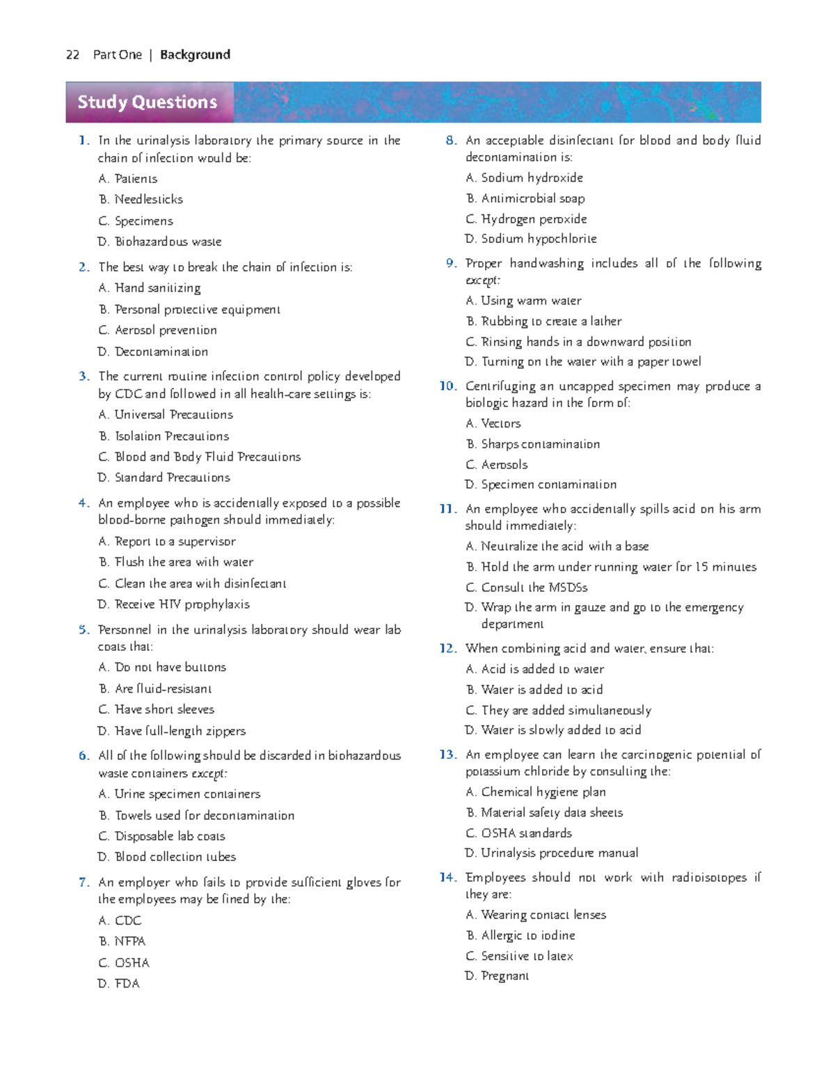 Strassinger AUBF - Compiled Chapter Quizzes for Urinalysis Study - Studocu