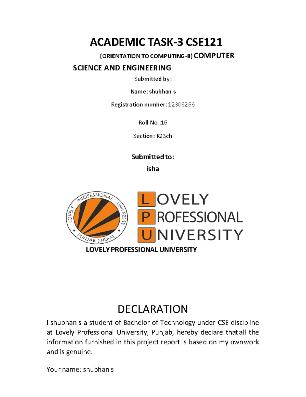 Ca1 Cse121 Mooc Ca1 Academic Task Cse Orientation To Computing Ii Computer Science And