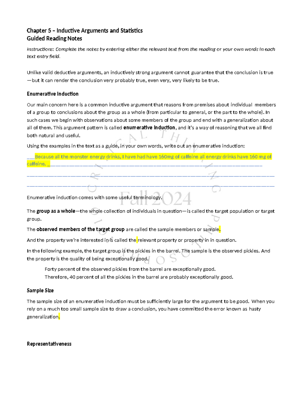 Notes Chapter 5 002810990 - Chapter 5 – Inductive Arguments and ...