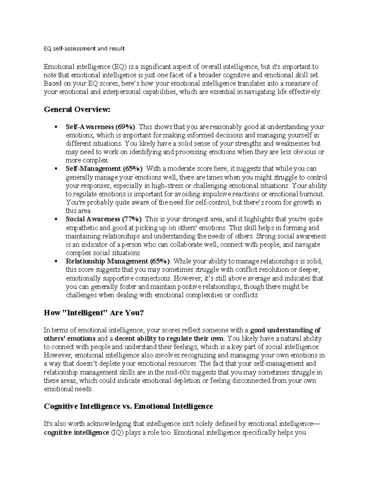 EQ Self - Course Description: Understanding Emotional Intelligence ...