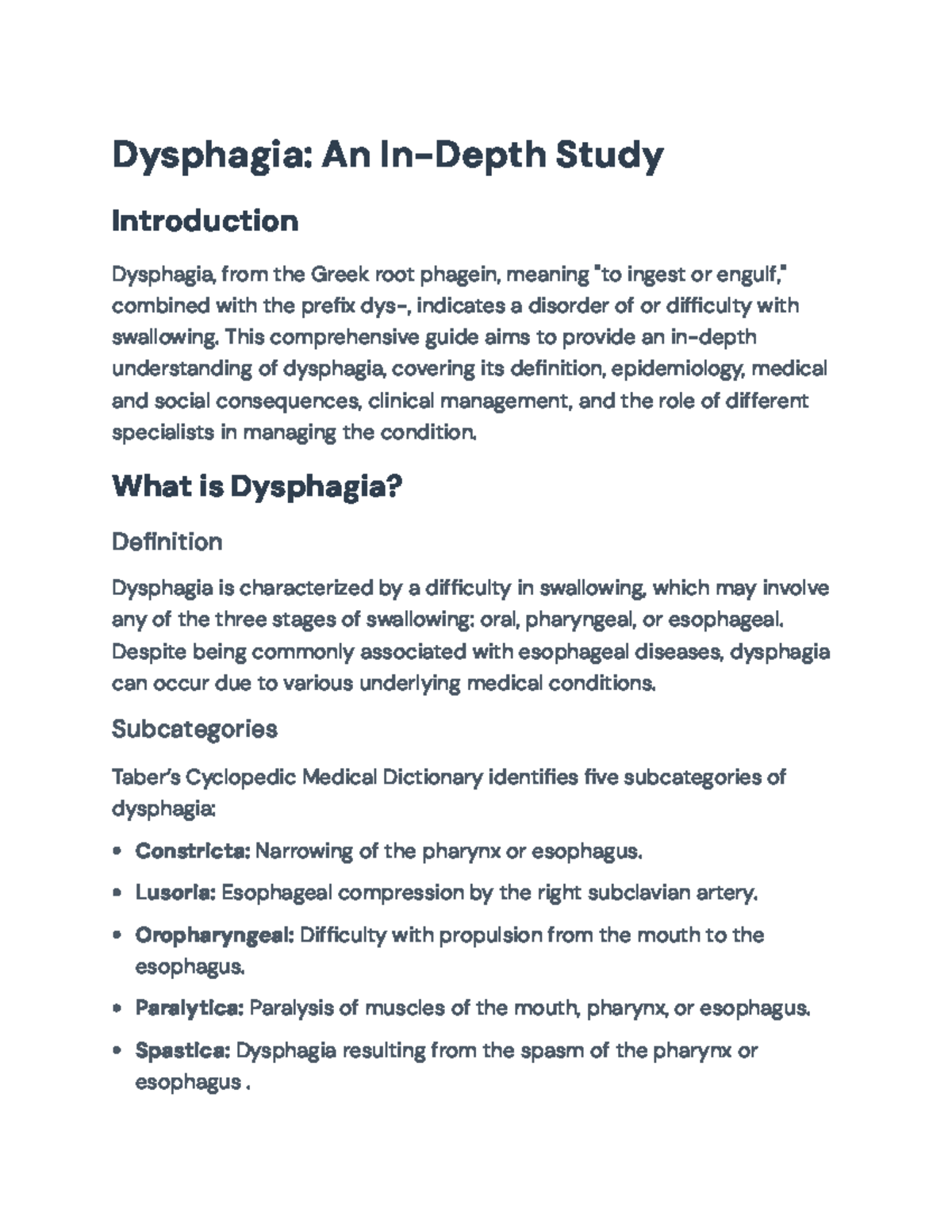 Dysphagia: Comprehensive Overview and Clinical Management Guide ...