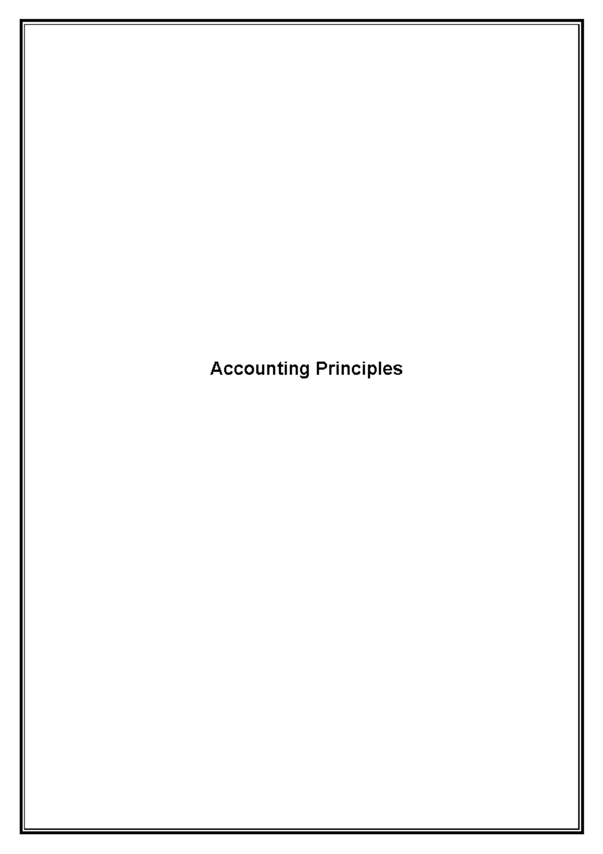 Accounting Principles II: Key Concepts and Double Entry System - Studocu