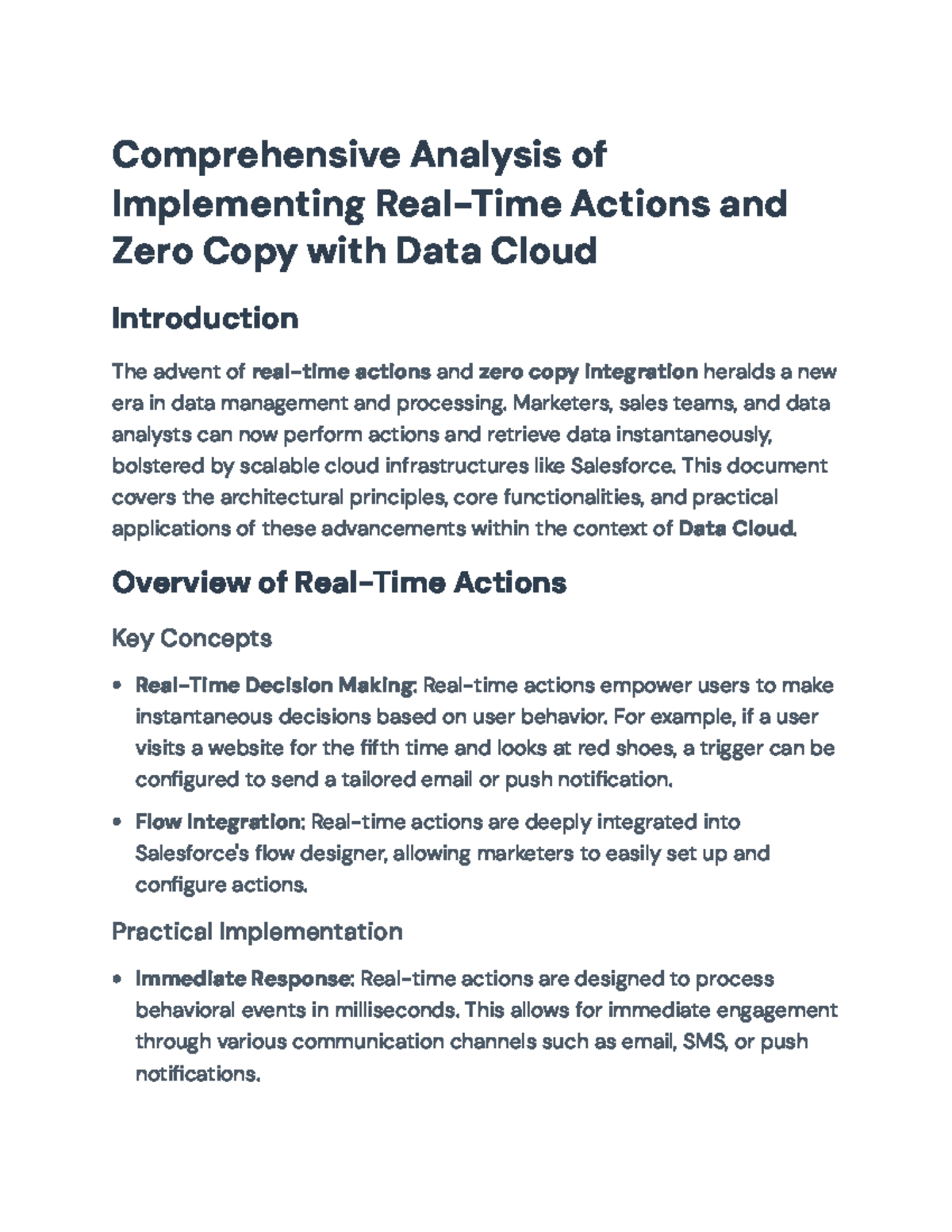 Real-Time Actions and Zero Copy Integration in Data Cloud Solutions ...