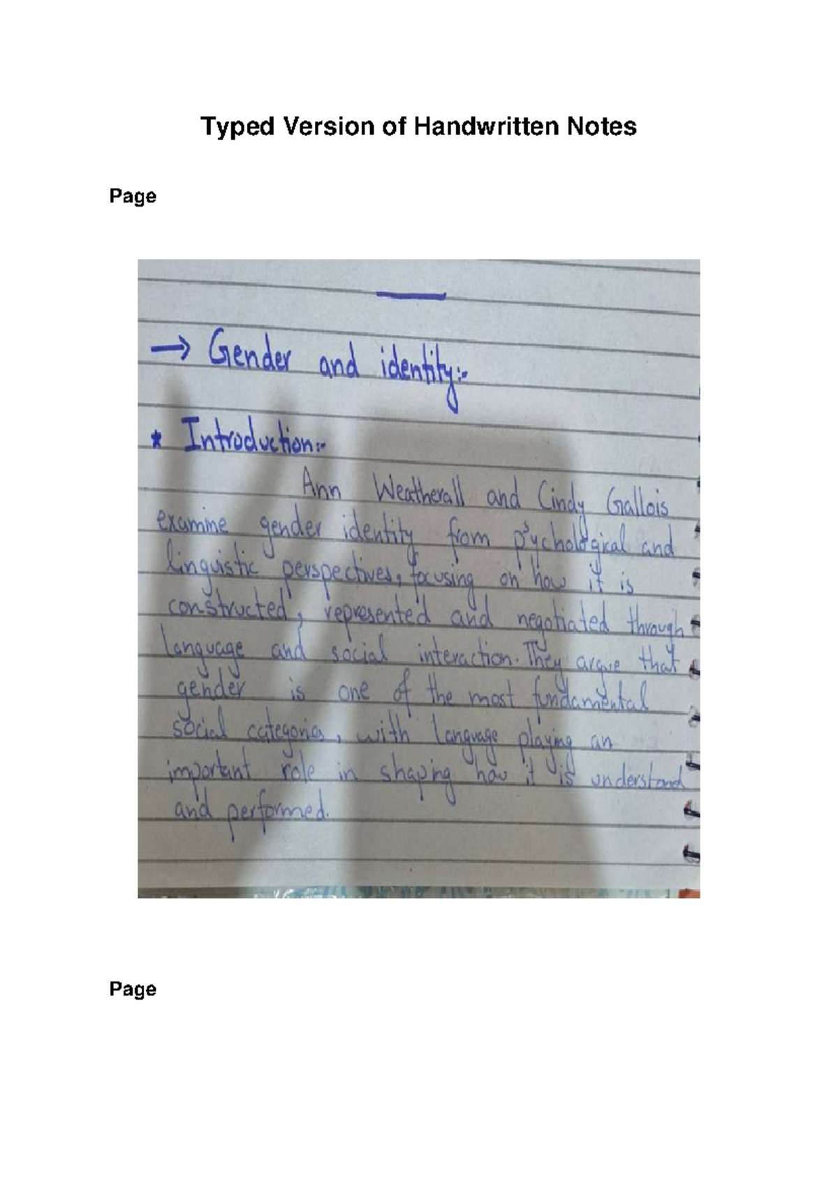 Typed notes-1 - english - English - Typed Version of Handwritten Notes ...