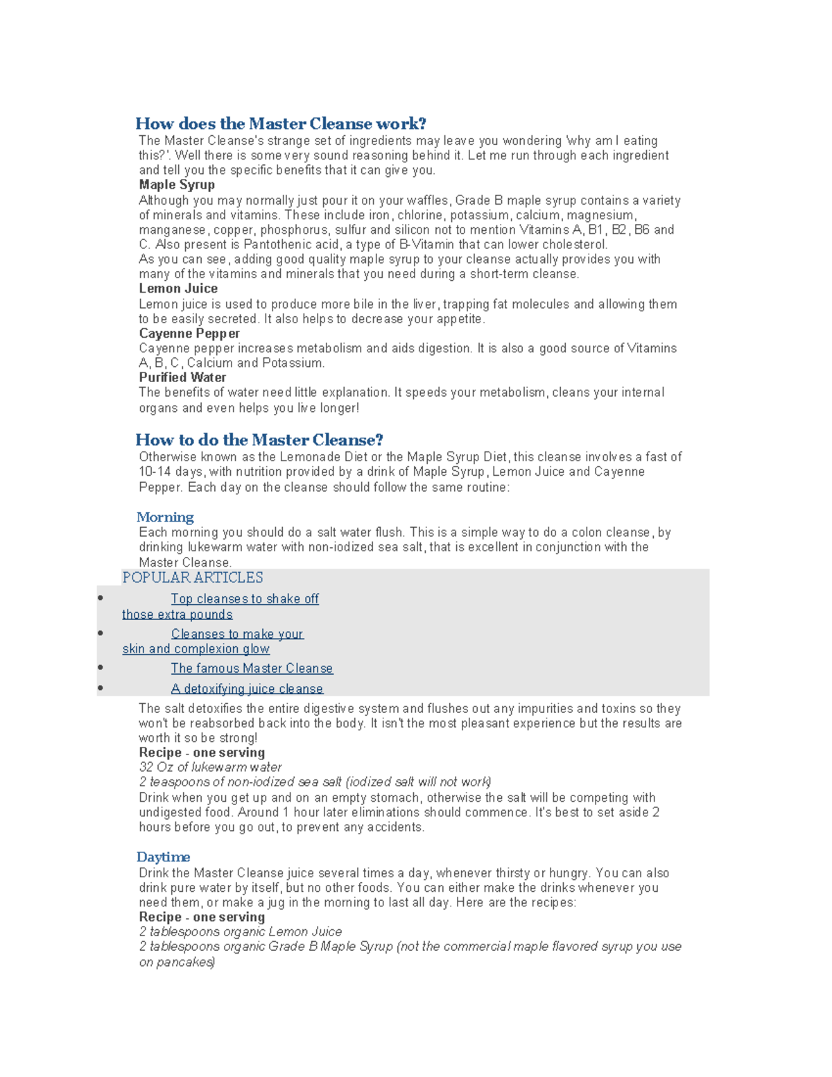 Understanding the Master Cleanse: Ingredients and Benefits - Studocu