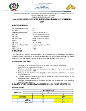 1 EPT Ev. Diagnostica - EVALUACION - grado de secundaria 1 ° Prueba ...