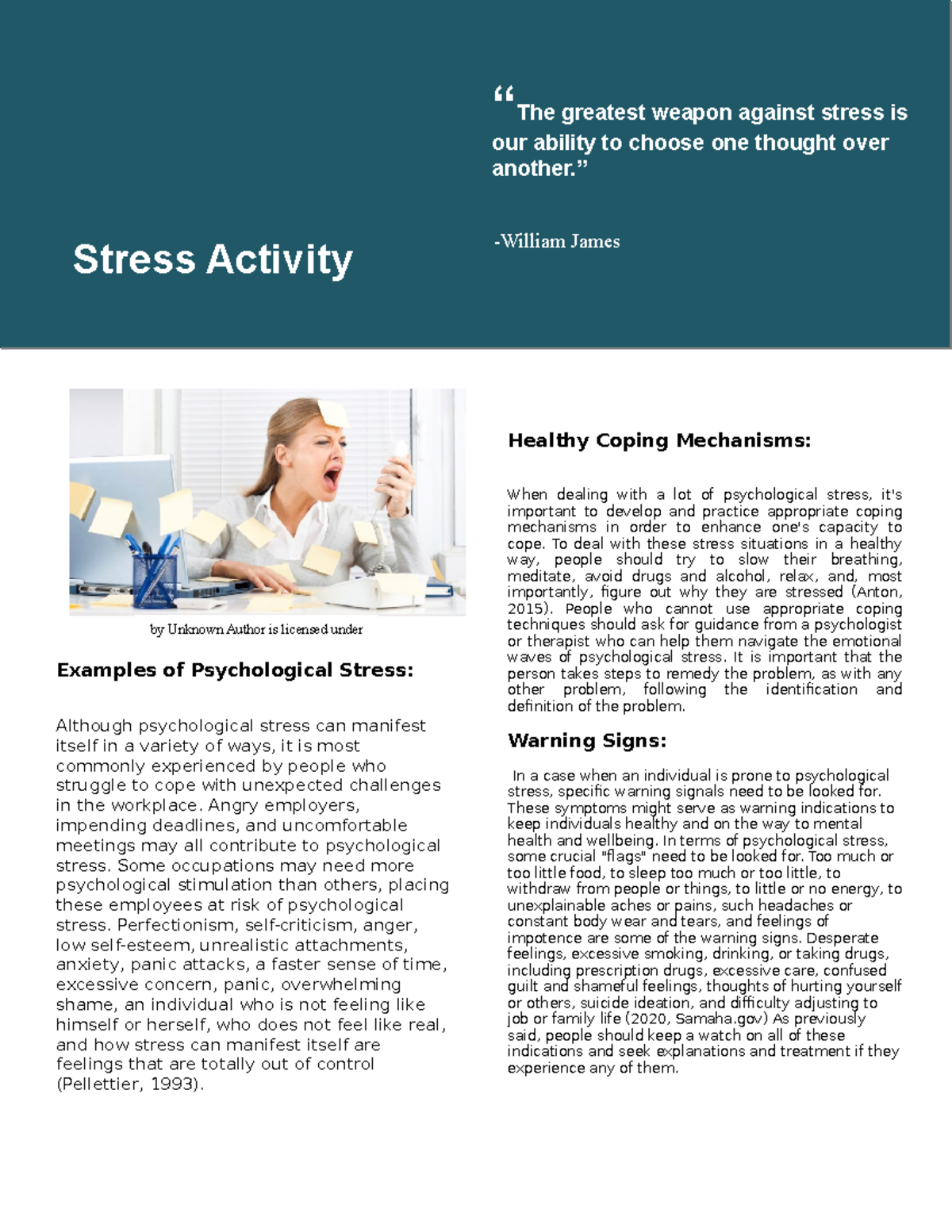 Stressactivity stress activity course work - by Unknown Author is ...