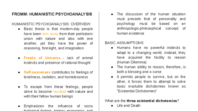 Fromm & Maslow: Humanistic Psychoanalysis Overview and Key Concepts ...