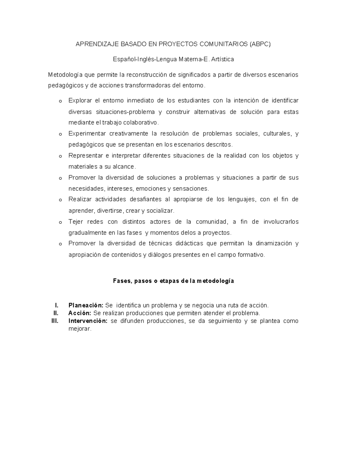 Metodologías ABPC: Resumen de Educación Comparada y Fases de ...