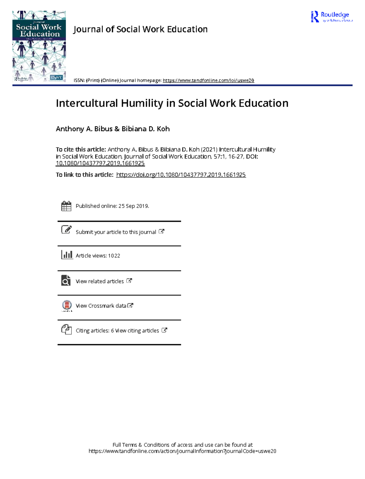 Intercultural Humility in Social Work Education: Strategies ...